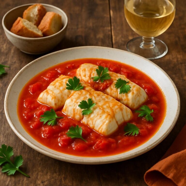 Poached Cod in Tomato Sauce – Light, Healthy, and Flavorful