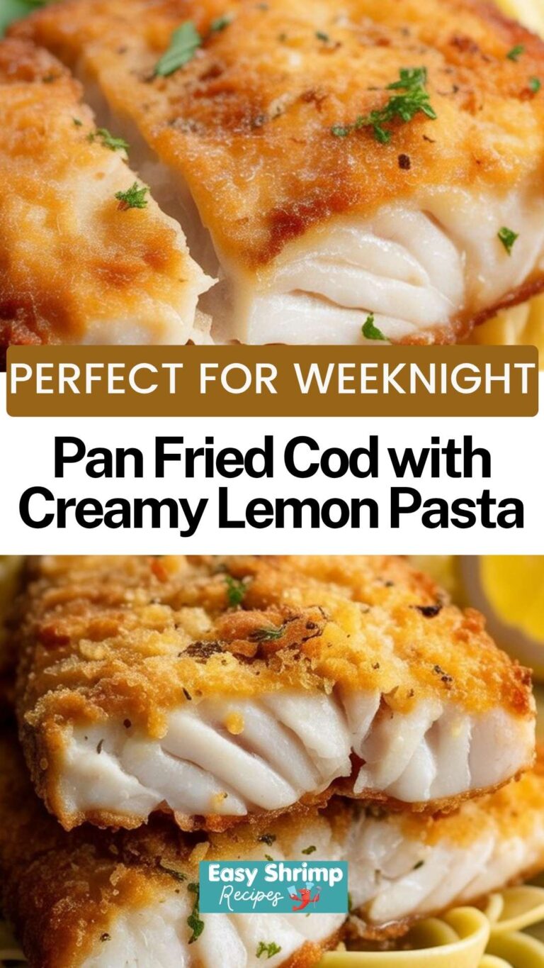 Pan Fried Cod with Creamy Lemon Pasta