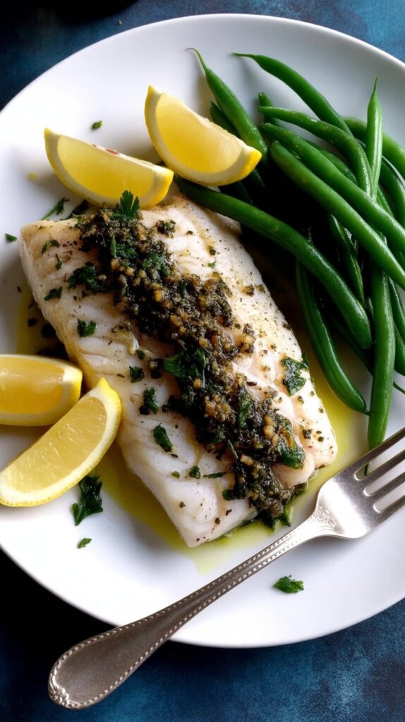 Baked Cod with Lemon and Capers