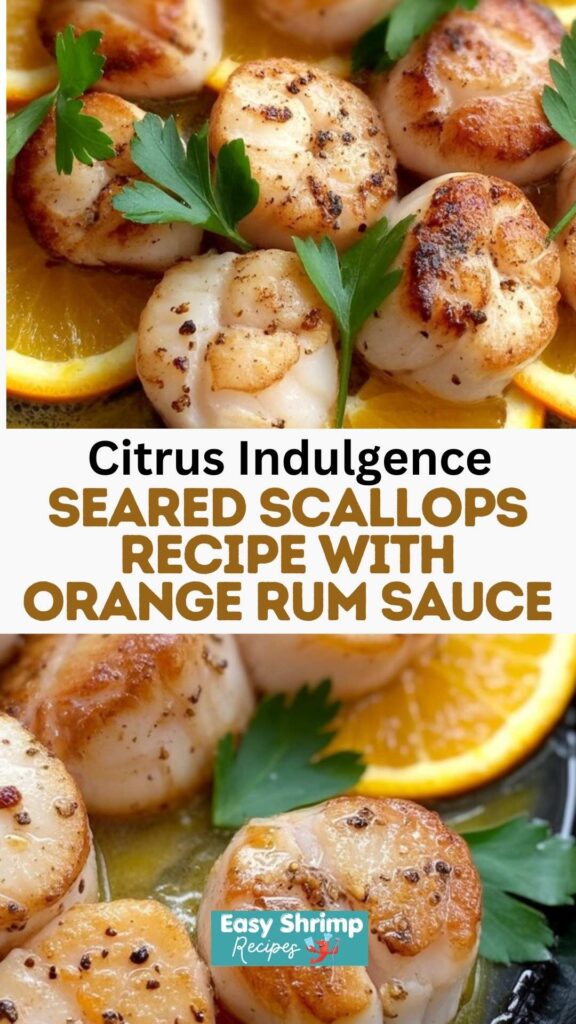 Seared Scallops Recipe with Orange Rum Sauce