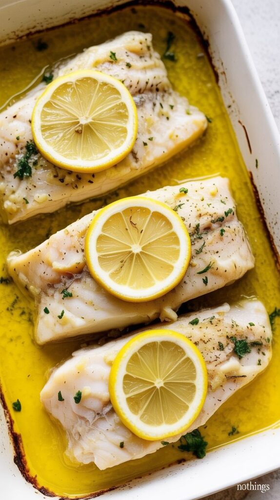 Garlic Butter Lemon Baked Cod