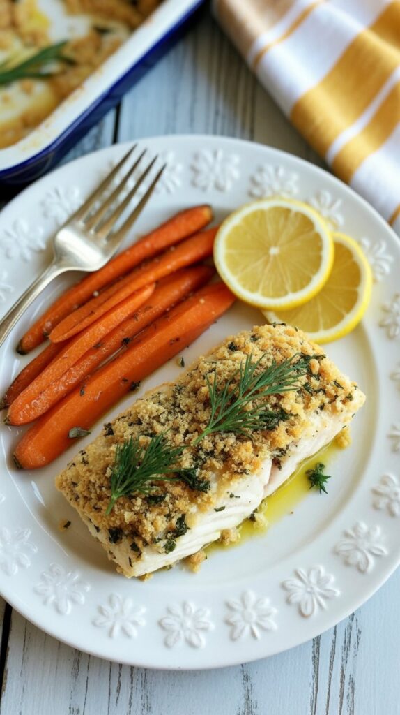 Baked Cod with Ritz Cracker Topping
