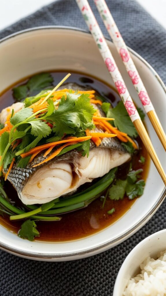 White Fish Fillets with Ginger and Soy
