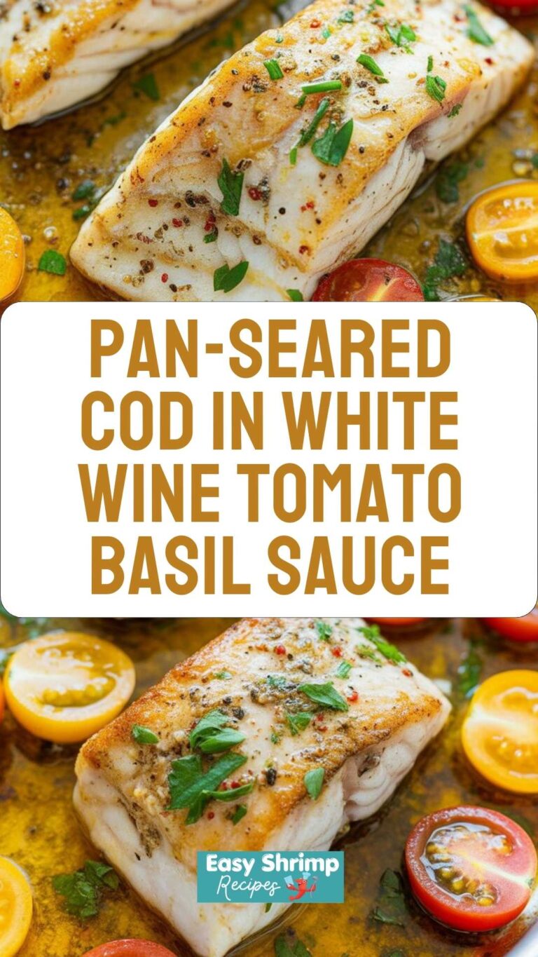 Pan-Seared Cod in White Wine Tomato Basil Sauce