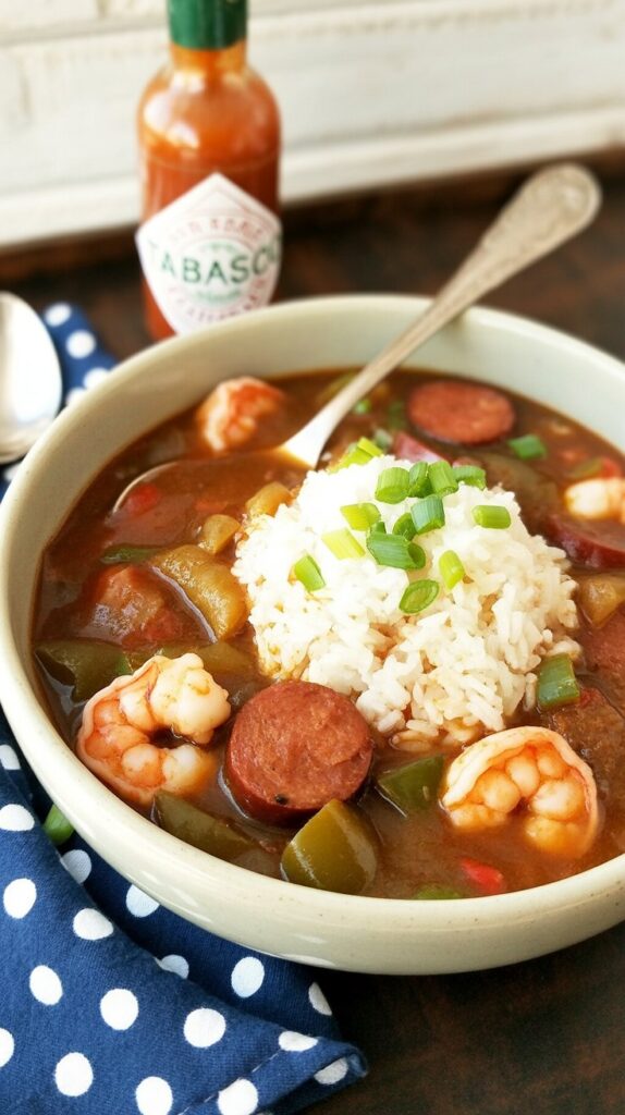 Chicken, Sausage, and Shrimp Gumbo