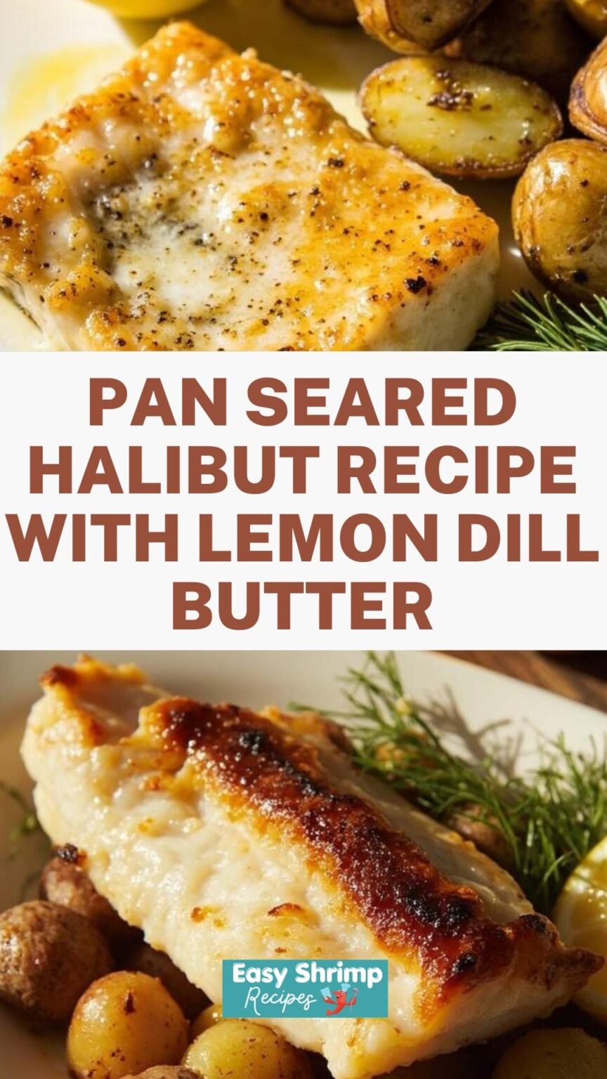 Pan Seared Halibut Recipe with Lemon Dill Butter