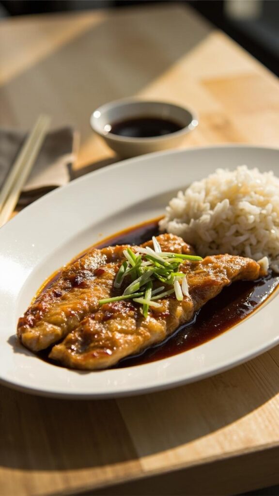 Chinese Pan Fried Fish with Soy Sauce